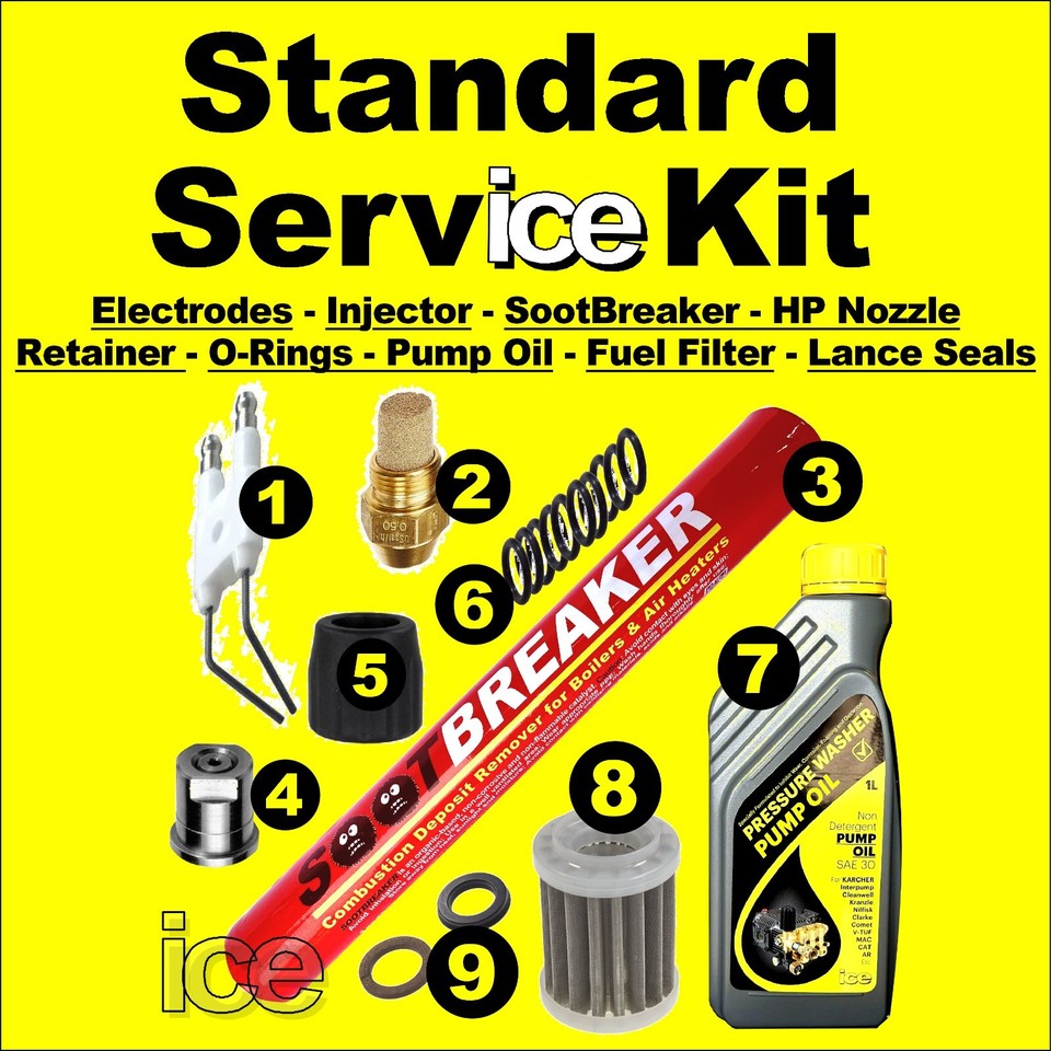 KARCHER SERVICE KIT FILTER NOZZLES ELECTRODES ORINGS OIL LANCE SEALS ...