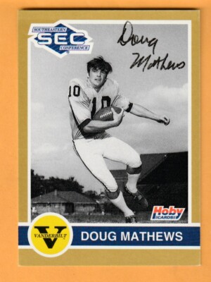 Doug Mathews Vanderbilt Commodores AUTO Signed 1991 SEC Hoby Picher ...