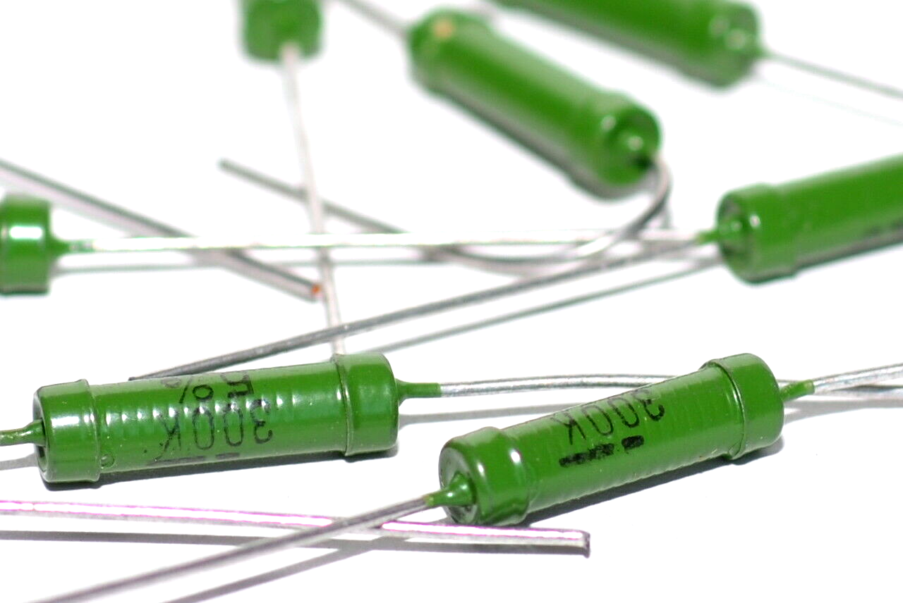 15x Vintage Widerstand von RFT Typ TGL87, 300 kΩ / 0.5 W, 5%, Resistor ...