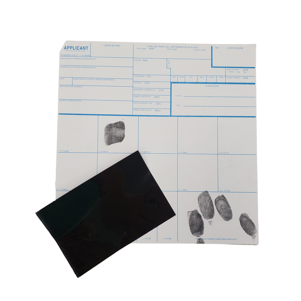 FD-258 Fingerprint Kit: 5 Applicant Cards, Ink, and Directions | eBay