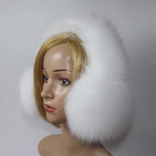 Real Fox Farm Fur Earmuffs Winter Women Earmuffs Ear Scarves Plush Ear ...
