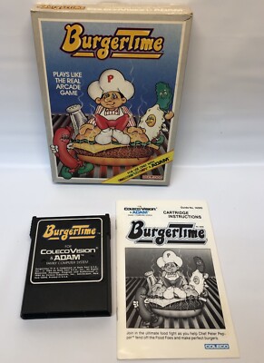 1982 Colecovision Burger Time Game Box With Paper Work Tested Works | eBay