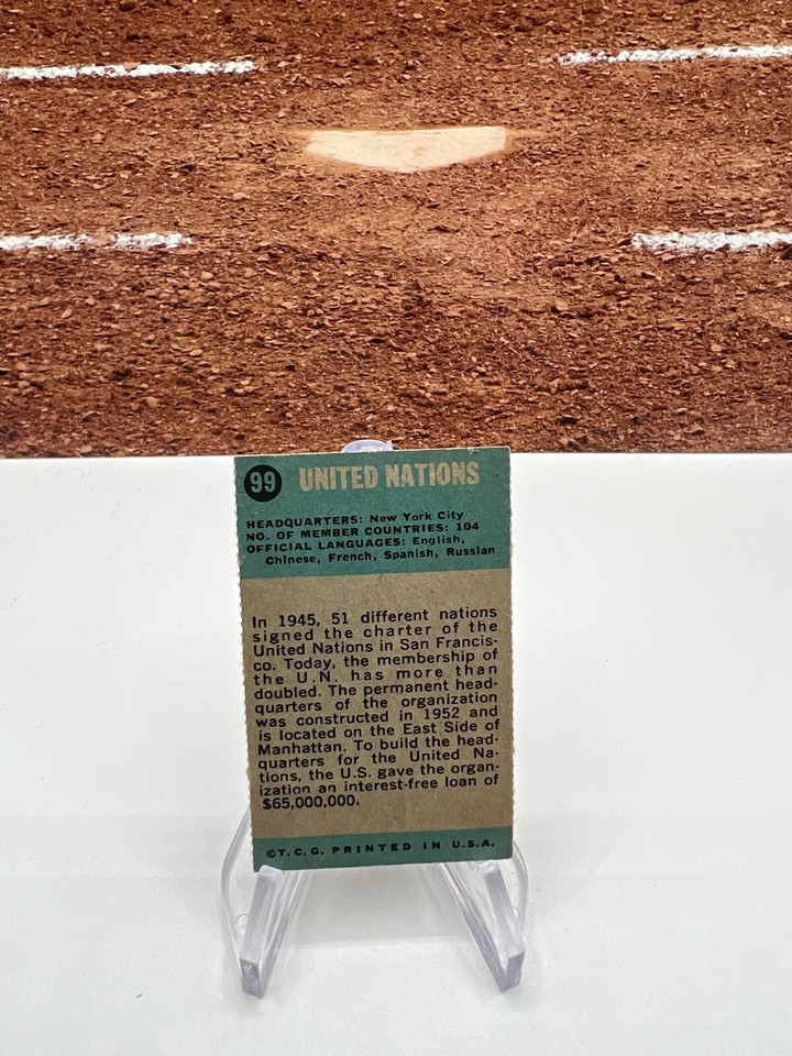 1963 Topps Flags Midgee Card # 99 United Nations | eBay