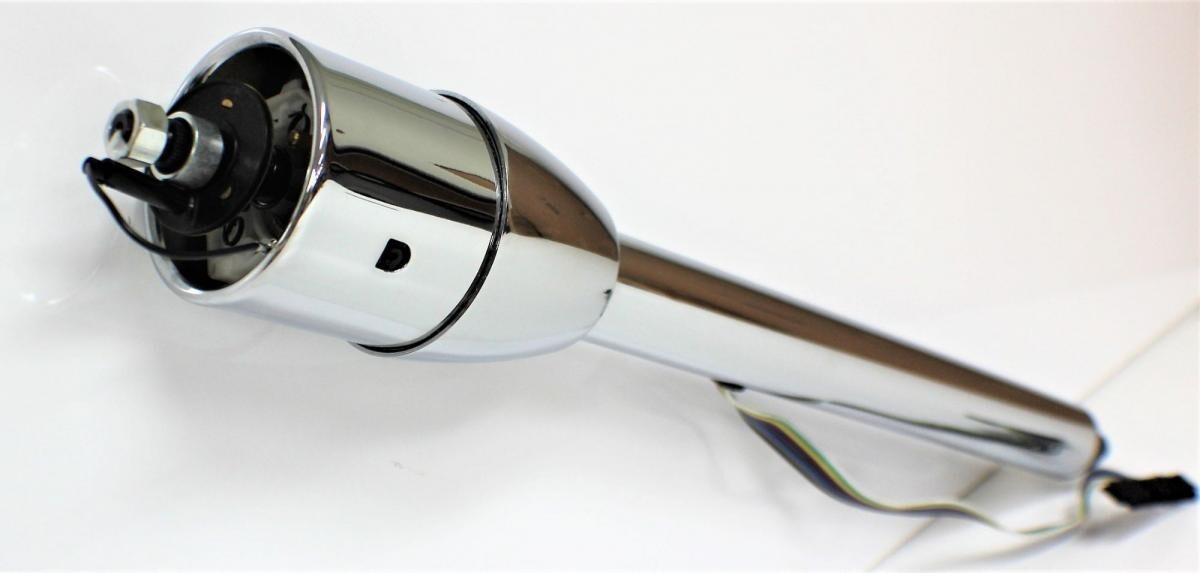 32 INCH STEERING COLUMN CHROME TILT FLOOR SHIFT + ENGINEER CERT HOT ROD ...