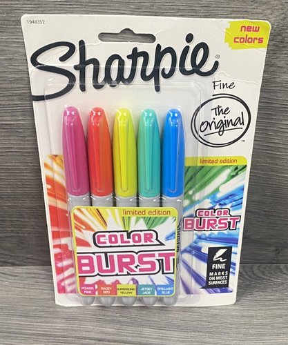 Sharpie fine Color Burst permanent marker limited edition jade pink red ...