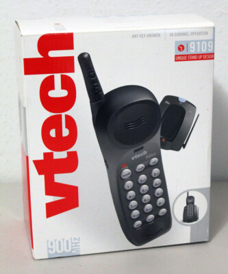 NEW NIB Vtech VT 9109 Vintage Cordless Grey Phone 2000 900 MHz RARE ...