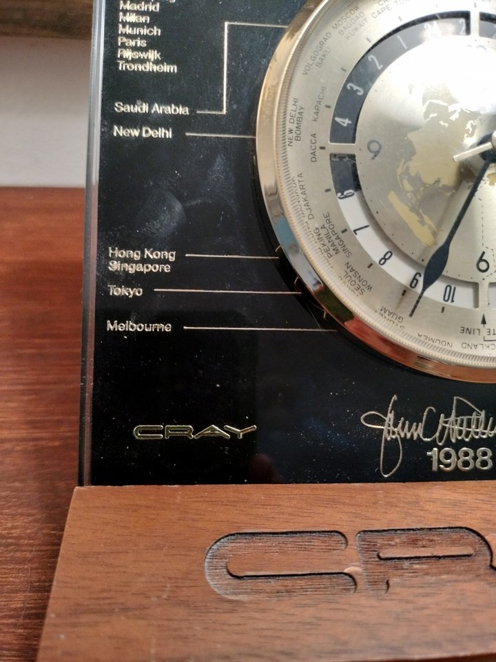 Cray Wood Base - Selco Quartz World Time Clock - 1988 Works ...