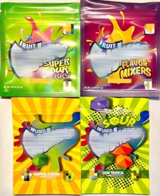 50 Pack Empty Gummies Bags Zip Lock Gummy Candy Packaging Sealable US ...