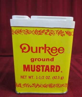 ORIGINAL Vintage DURKEE GROUND MUSTARD CAN TIN 1.5 OZ 42.5 G ANTIQUE ...