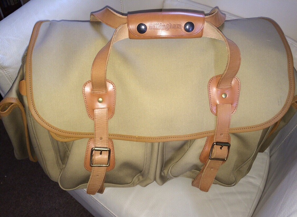 Billingham 550 Khaki Canvas / Tan Leather Camera Bag | eBay UK