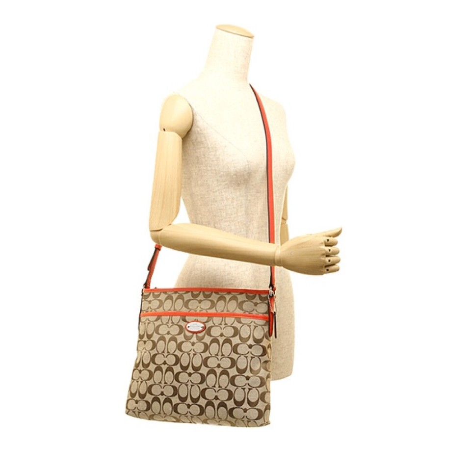 NWT-Coach Outline Signature Canvas Zip File Crossbody Bag (F36378) | eBay