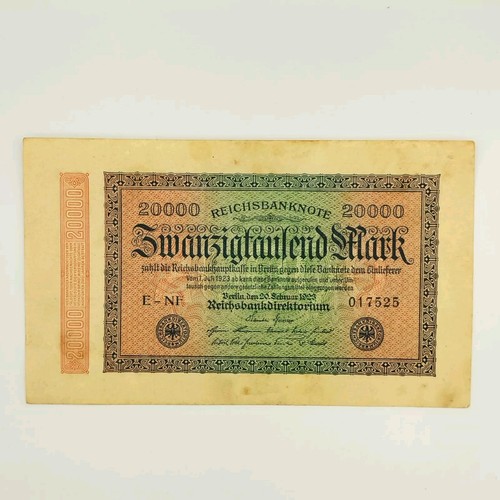 1923 GERMANY BANKNOTE 20 Thousand Reichsmark Paper Note German Money ...