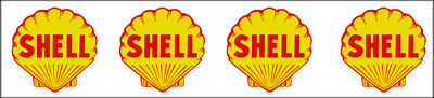 1.25 INCH SHELL GAS OIL GASOLINE WATERSLIDE DECAL STICKER 4 DECALS | eBay