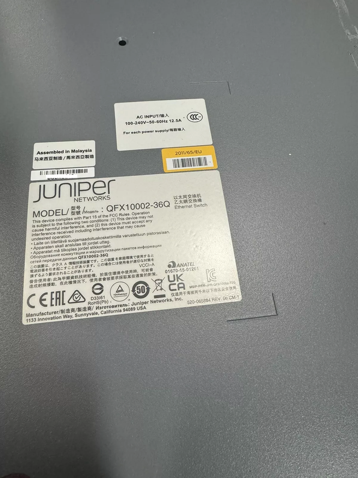 Juniper QFX10002-36Q 36-Port 40G QSFP+/ 12-port 100G QSFP28 **Read ...