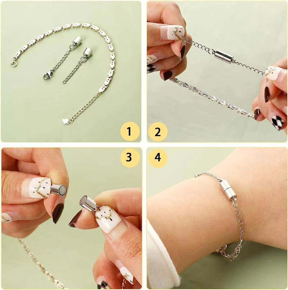 USA 8Pcs Magnetic Necklace Extenders Necklace Clasps with Extender ...