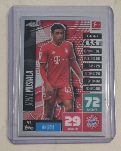 Jamal Musiala Topps Chrome Match Attax Rookie Card RC FC soccer Bayern ...