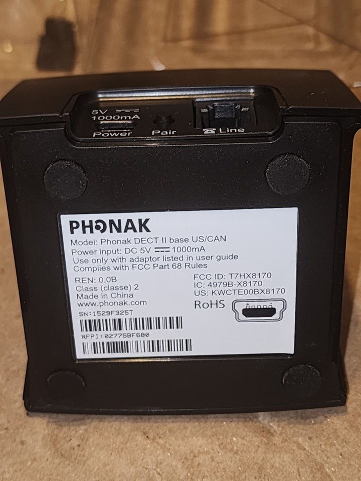 Phonak DECT II Cordless Phone Home Phone Hearing Aid Compatible Digital ...