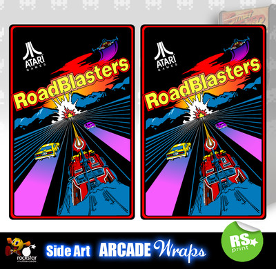 Road Blasters Arcade Side Artwork Panel Stickers Graphics / Laminated ...