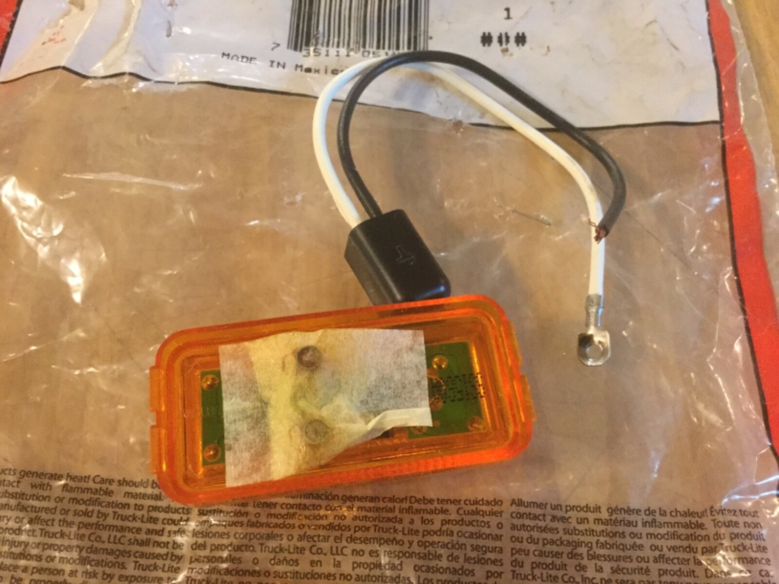 Truck Lite 94902-3 Marker Light/Pigtail 6.5" 16AWG Wire Terminal PGTL ...