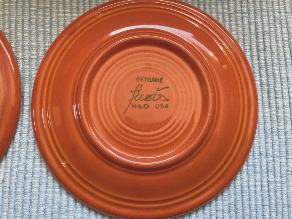 Vintage Genuine Fiesta HLO Radioactive Red Bread and Butter Plates Qty ...