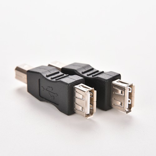 2x Black USB Type A Female to USB Type B Male USB Plug Printer Adapter ...