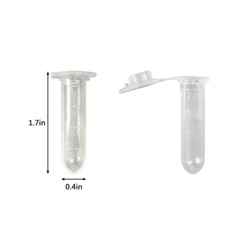 Centrifuge Tubes 200 Pack 2Ml Polypropylene Clear Graduated Mirco Test ...