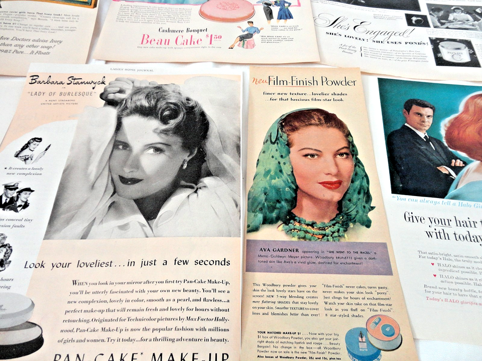 VINTAGE LOT 66 MAGAZINE PRINT ADS BEAUTY SOAP SHAMPOO MOVIE STARS GRACE ...