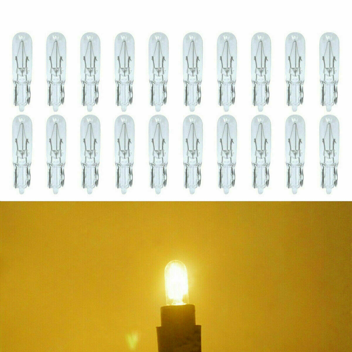 20Pcs T5 286 Miniature Capless Wedge Car Dashboard Dash Panel Light ...