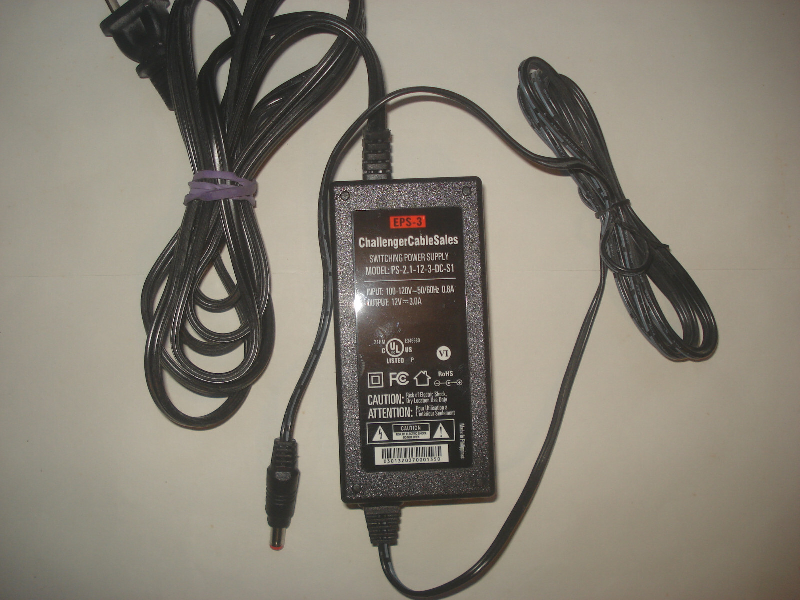 Challenger Cable Sales EPS-3 Switching Power Supply Model PS-2.1-12-3 ...