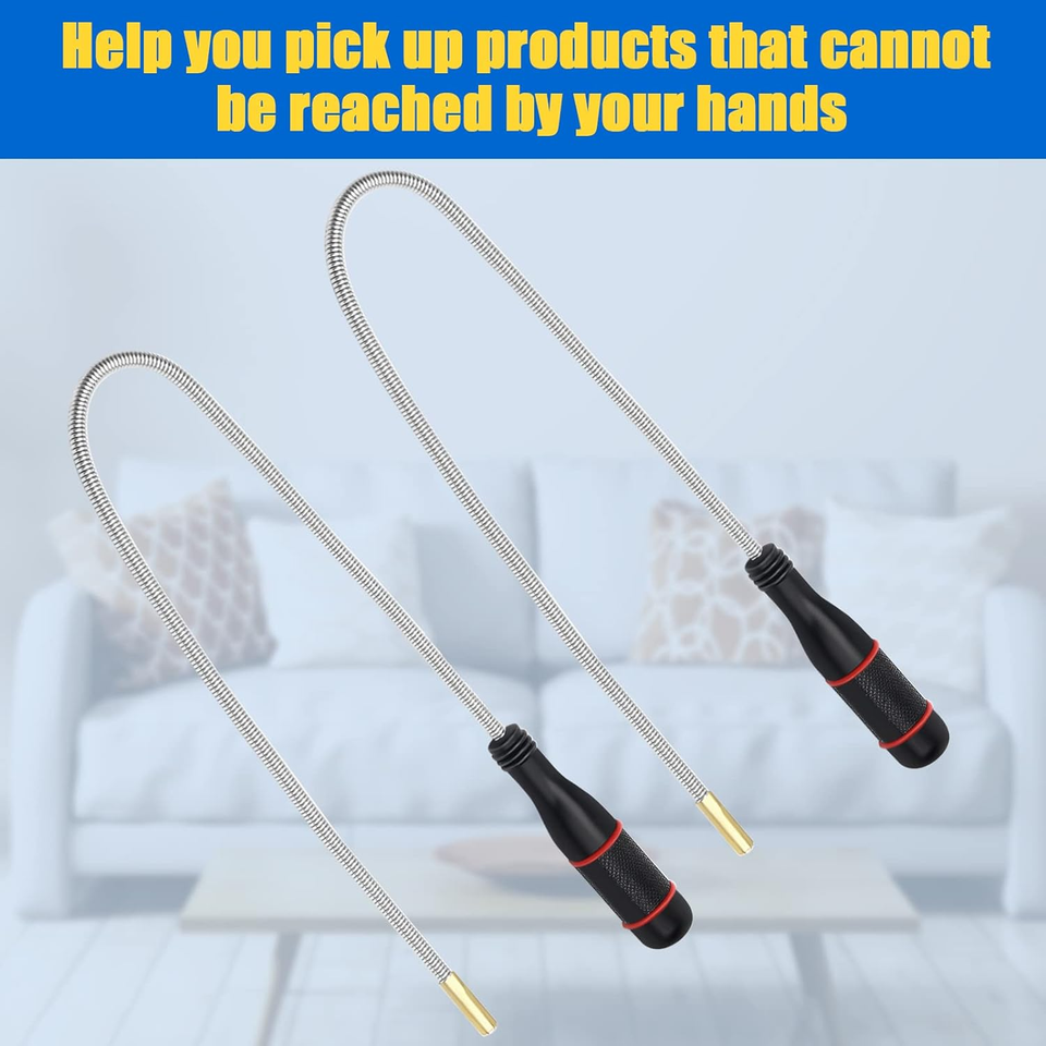 2Pcs Flexible Magnetic Pickup Tool, Bendable Magnet Pickup Tool Sweeper ...