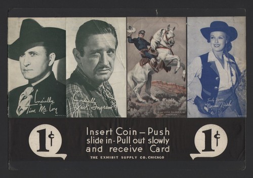 1950s Exhibit Supply Co WESTERN Arcade Cards Advertising Display Lone ...