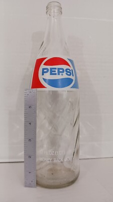 Pepsi Cola Glass Clear Soda Pop Beverage Bottle 1 Qt 32 oz FREE ...