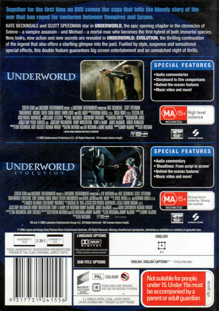 'Underworld' + 'Underworld Evolution' - Kate Beckinsale - 2 DVD Disc ...
