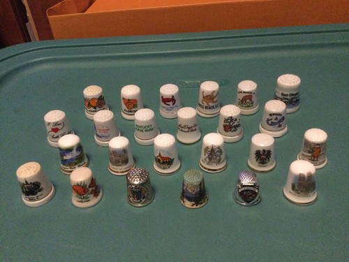 Lot of Two Dozen Various “Location” Thimbles - US States & Foreign ...