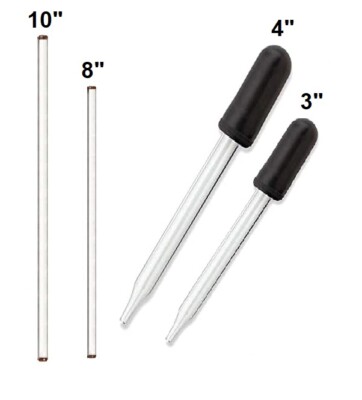 Glass Stirring Rods + Glass Droppers for Lab, Kitchen, Science ...