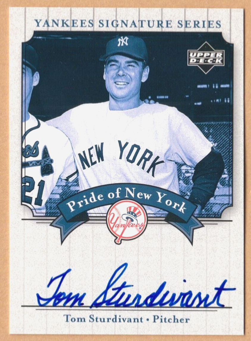 2003 UD Yankees Signature Pride of NY Autographs #PN-TS Tom Sturdivant ...
