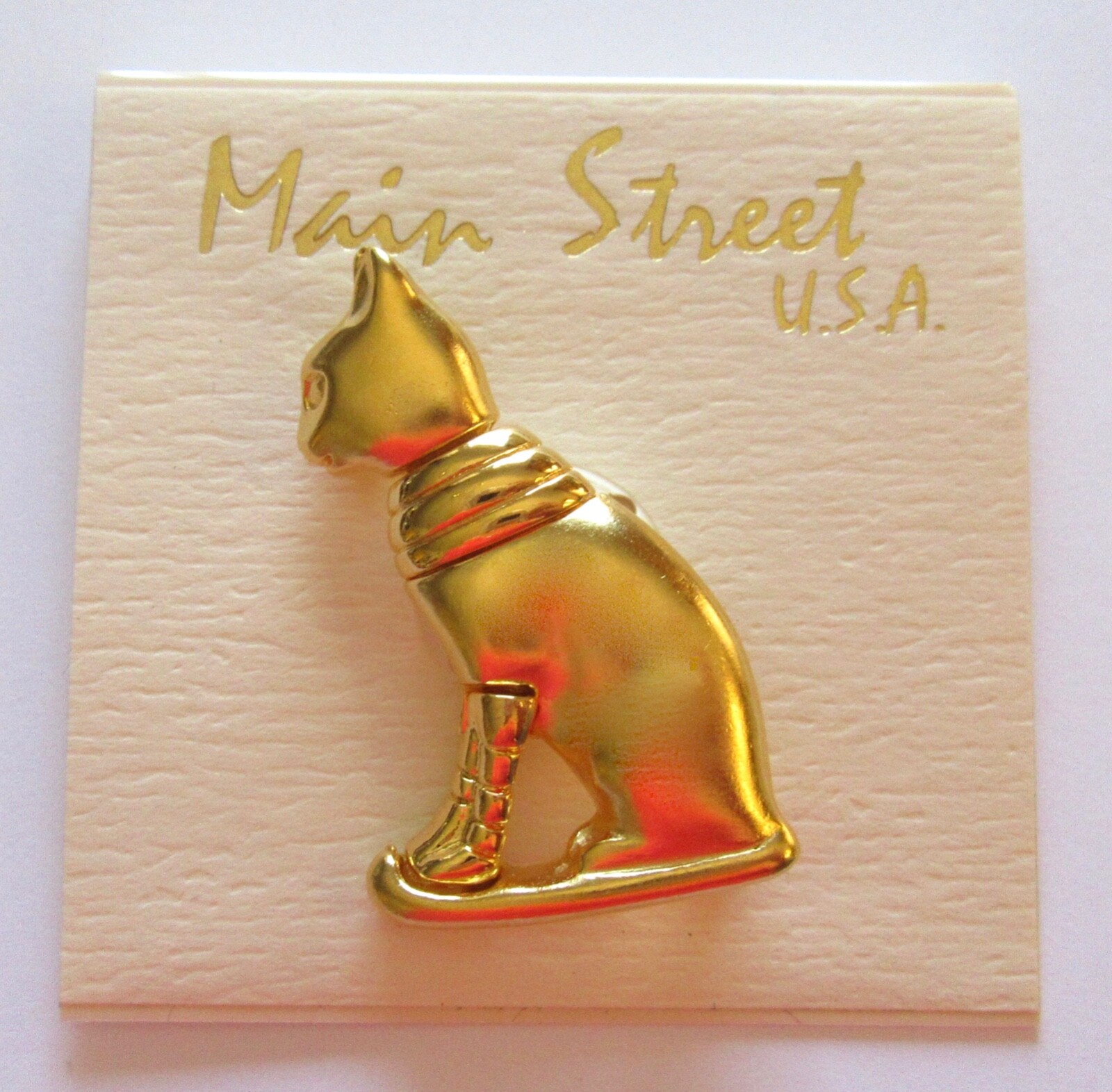 Pin/Brooch -CAT- gold color- gold color - on snowboard- | eBay