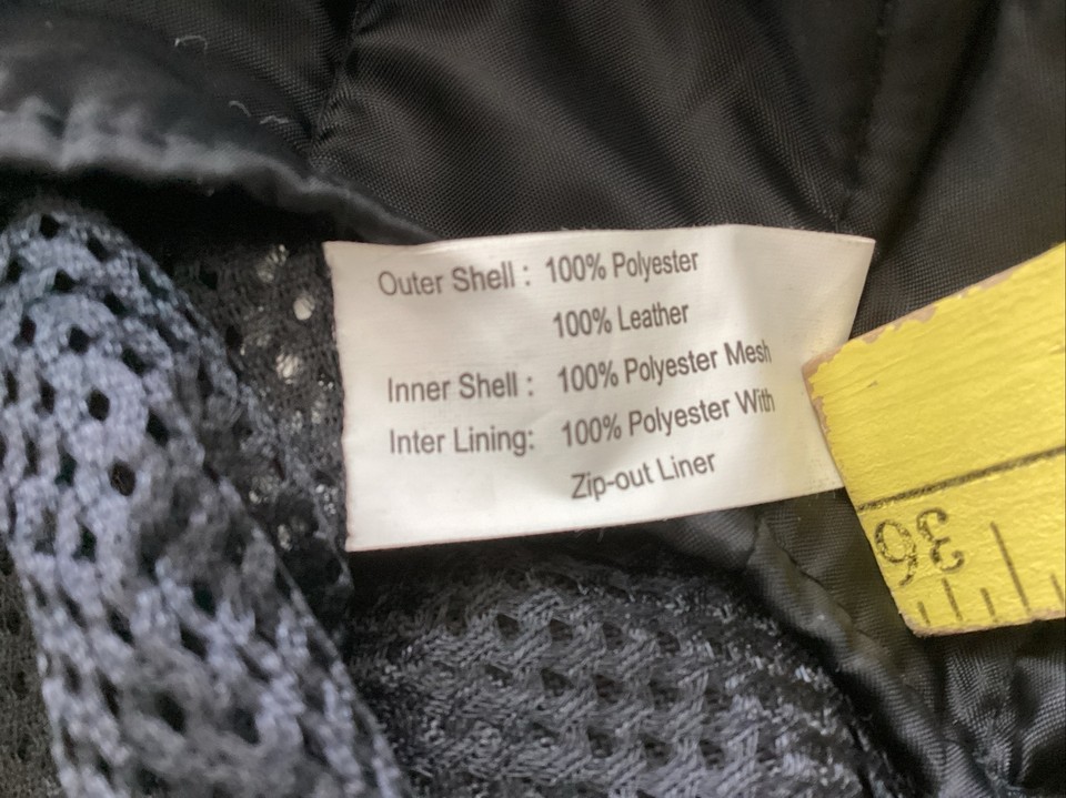 Pre-Owned Men's Texport Motorcycle Riding Jacket Sz. M Black Removable ...