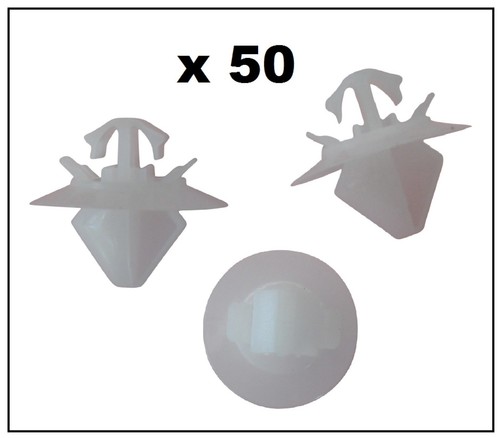 50 x Plastic Side Moulding Trim Clips perfect for PEUGEOT / CITROEN ...