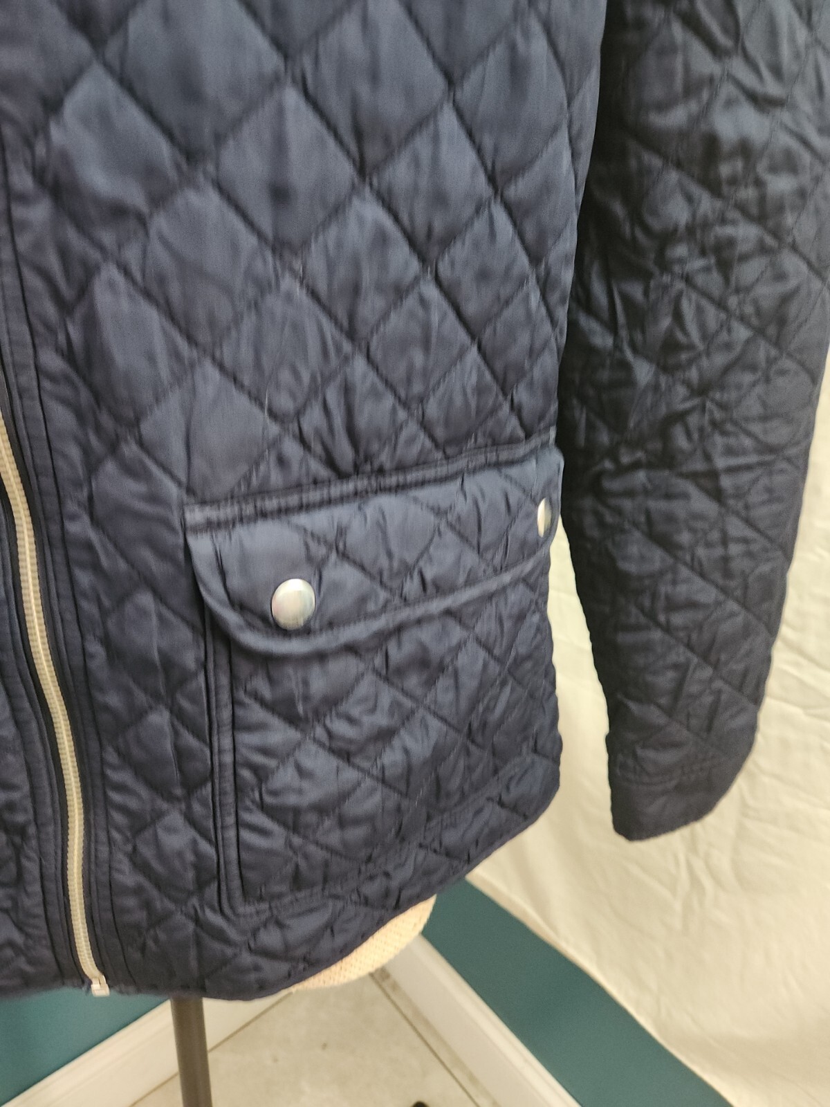 Craft & Barrow Womens Navy Blue Quilted Jacket Size L | eBay