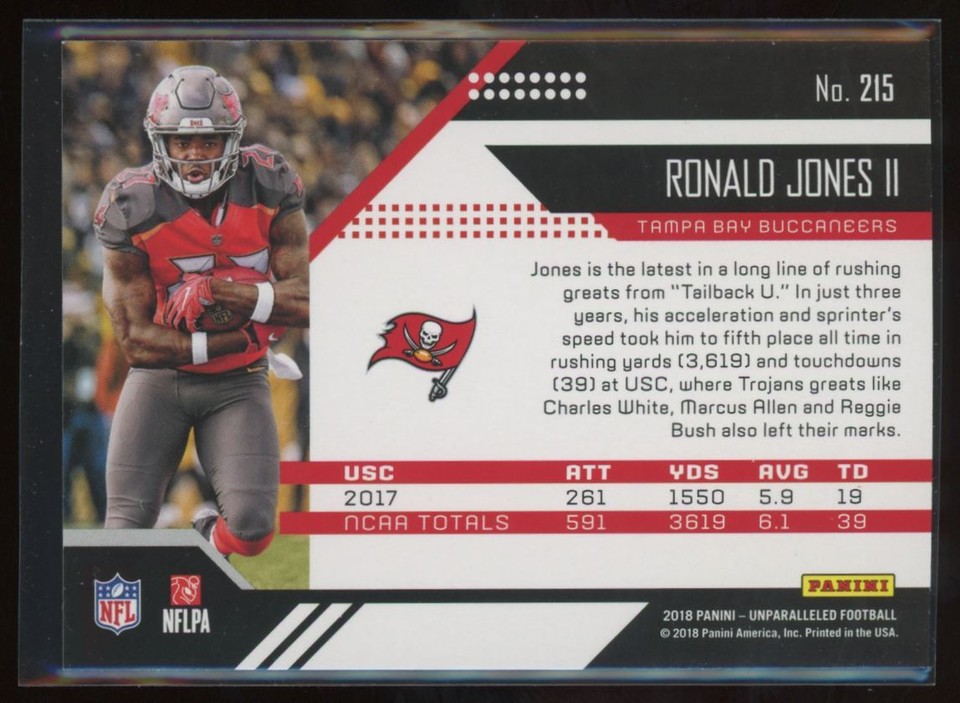 2018 PANINI UNPARALLELED #215 RONALD JONES II RC | eBay