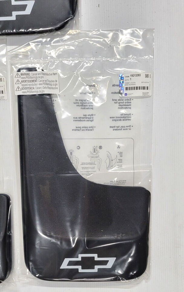 19213393 Genuine GM Chevrolet Rear Mud Guard Set | Black | Genuine OEM ...