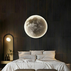 Led Moon Wall Lamp Light Round Fixture Wall Sconce Modern Bedroom Home ...