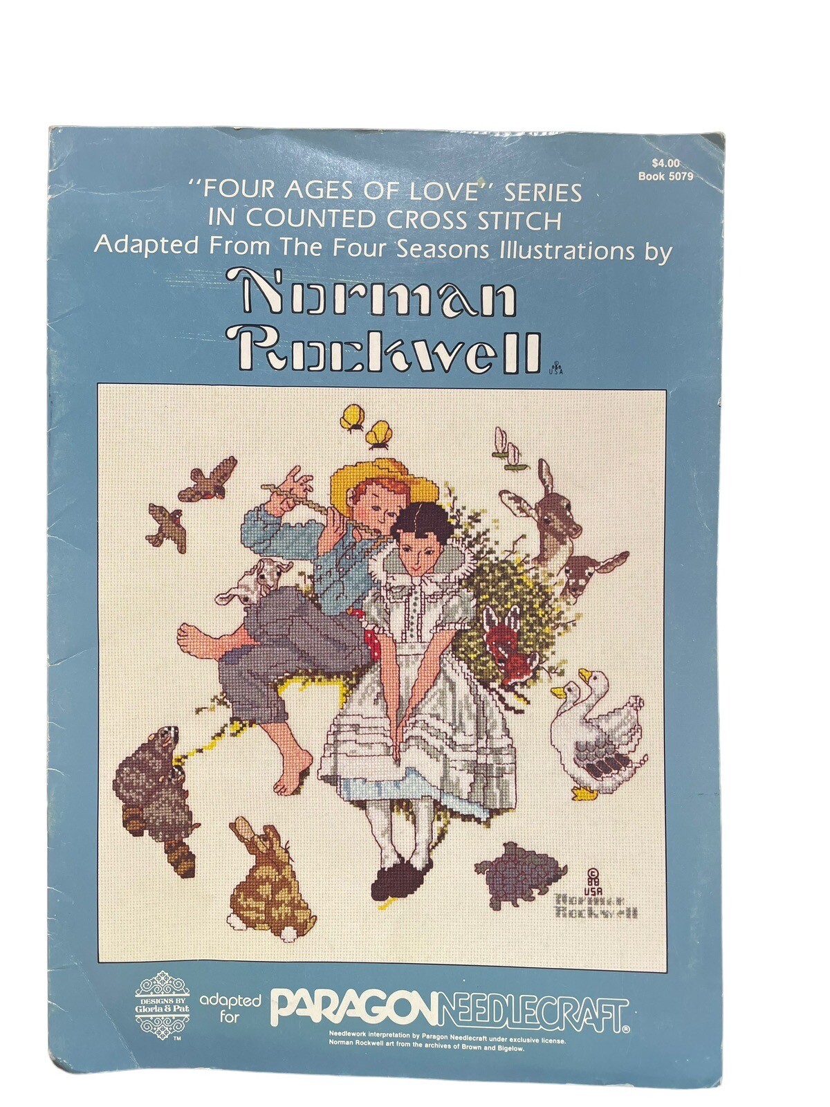 Lot Of 5 Vintage Needlework Cross Stitch Pattern Norman Rockwell, Baby ...