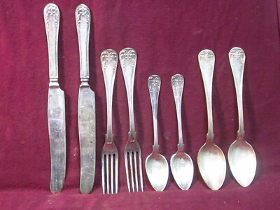 8pc. Silverplate 2 four piece Vintage Sweden C.G.HALLBERGS PRIMA SILVER ...