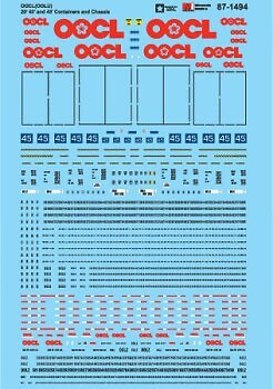 Microscale HO Scale Decals: OOCL (OOLU) 20', 40' and 45' Containers and ...