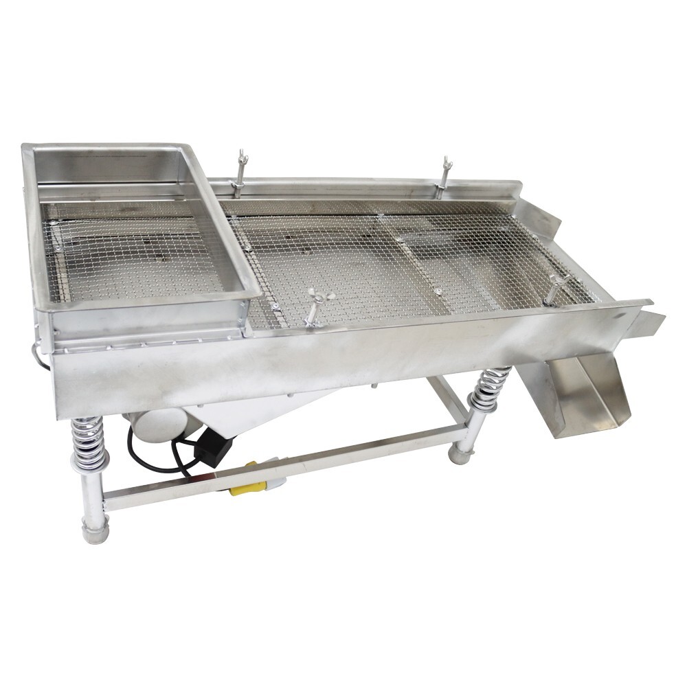 Single Layer Linear Vibrating Screen 9mm Sieve Holes Shaker Sifter 110V ...