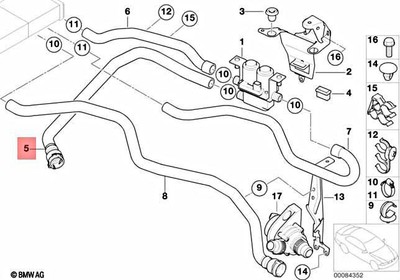 Genuine BMW HOSE For ENGINE INLET And Heater Control Valve OEM ...