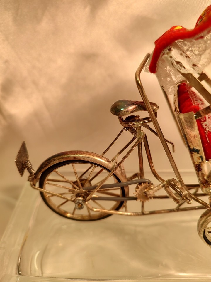 999 fine silver Rickshaw/carriage bicycle made in Vietnam excellent ...