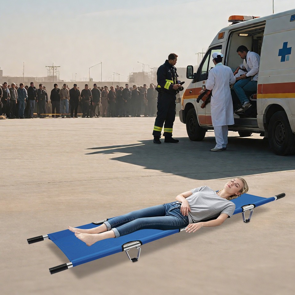 Portable Foldable Stretcher, No Assembly, 159kg Load, Emergency Rescue ...